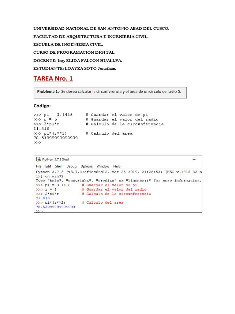 Tarea 1 (Codigo, Capturas) PDF | PDF | Enseñanza de matemática | Ingeniería