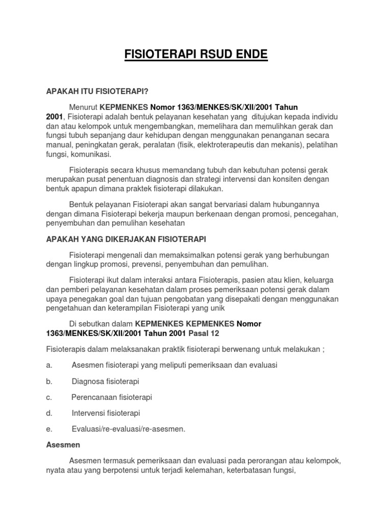 Fisioterapi Materi Leaflet | PDF