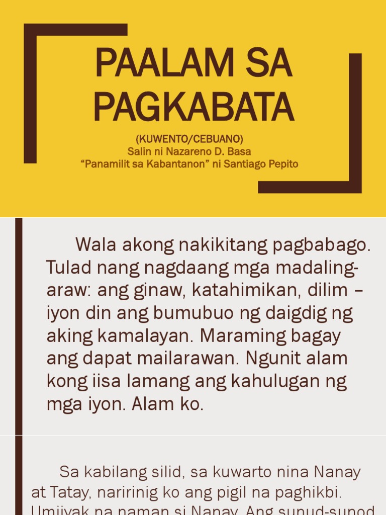 Paalam Sa Pagkabata | PDF