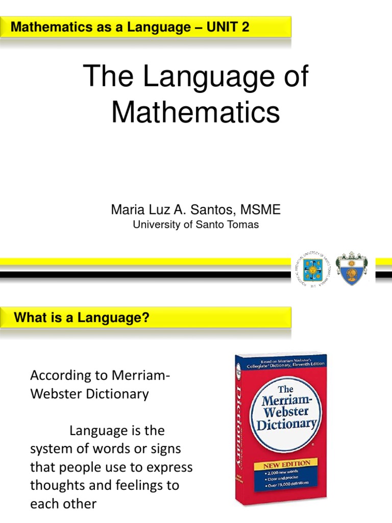 The Language of Mathematics | PDF | Set (Mathematics) | Metalogic