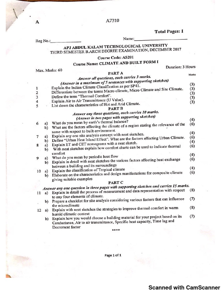 Climate KTU S3 Question Papers | PDF