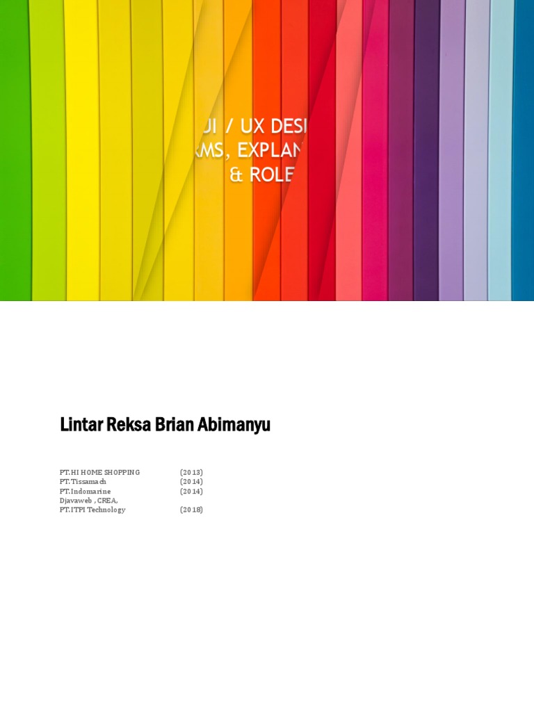 Ui / Ux Design Terms, Explanations & Roles | PDF | User Interface ...