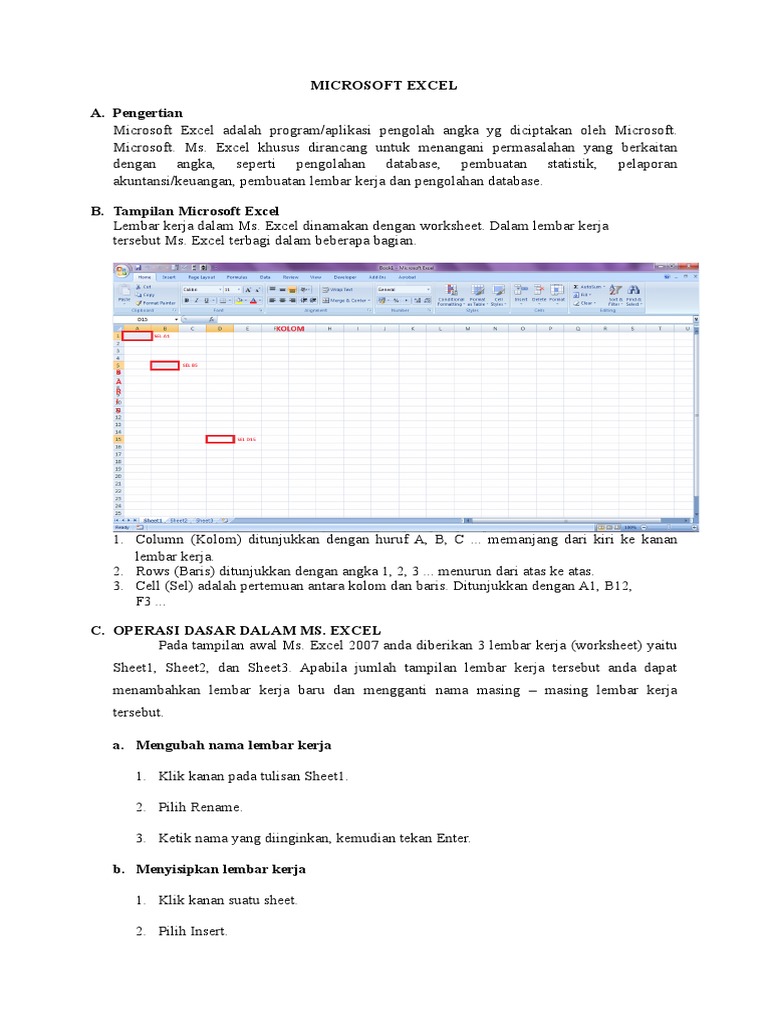 Catatan Microsoft Excel KD 1 | PDF | Metode & Bahan Ajar | Teknologi & Rekayasa
