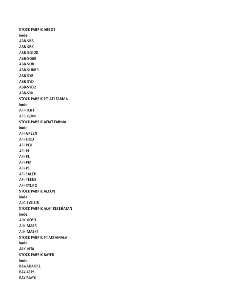 Sisa Stock 14 Sep | PDF | Pharmaceutical Industry | World Health ...