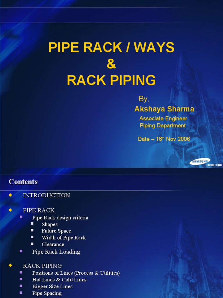 Pipe Rack & Rack Piping | PDF | Pipe (Fluid Conveyance) | Building ...