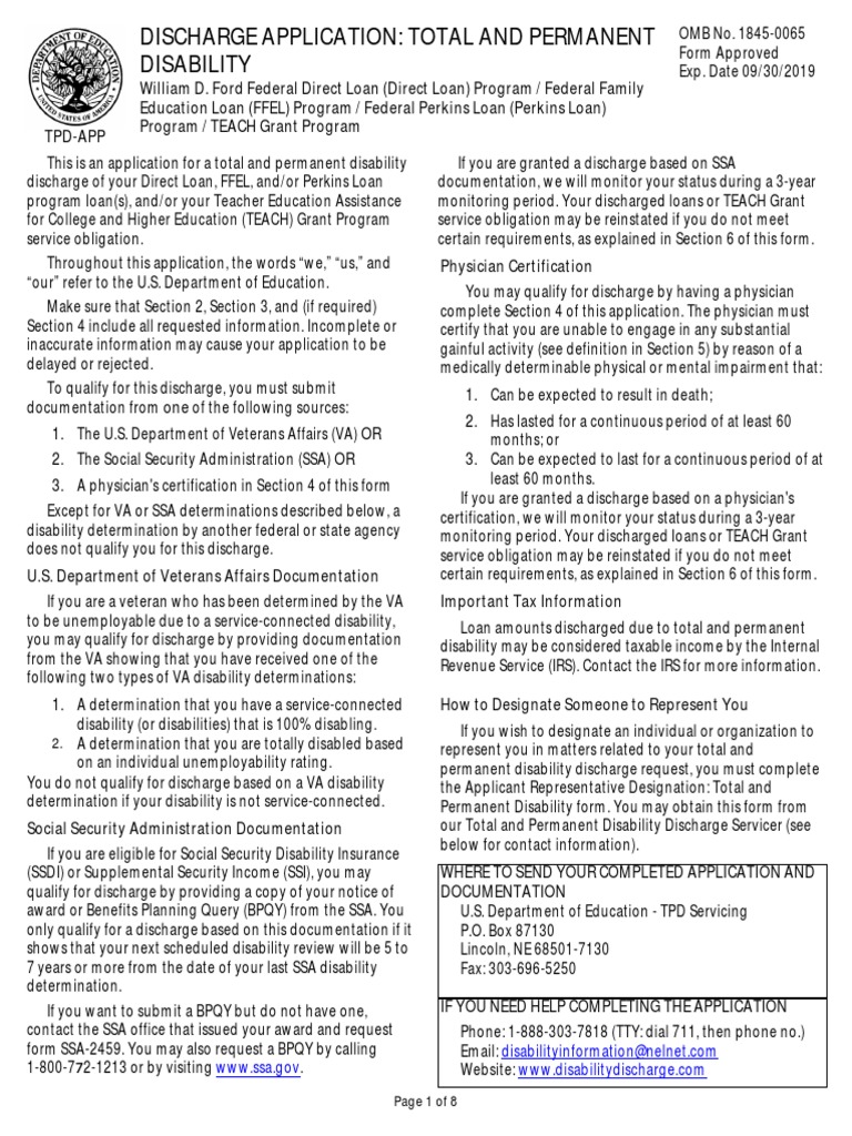 TPD Application | PDF | Military Discharge | Social Security Disability ...