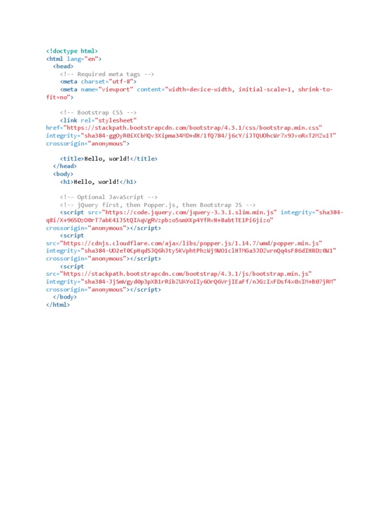 Template Bootstrap 4.0 | PDF