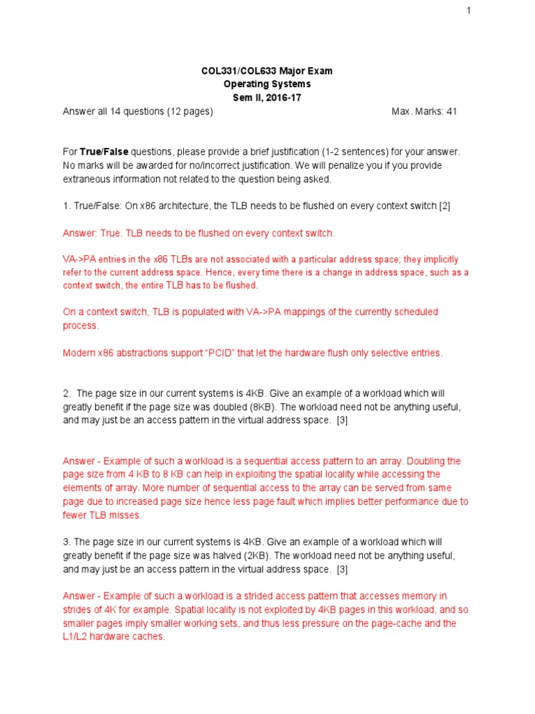 IITD Exam Solution | PDF | Cpu Cache | Computer Data