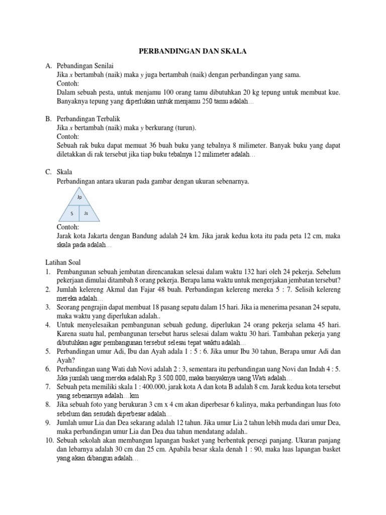 Perbandingan Dan Skala | PDF | Metode & Bahan Ajar | Griya & Taman