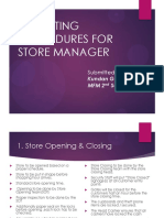 Retail Store Manager Daily Checklist | PDF | Finance & Money Management
