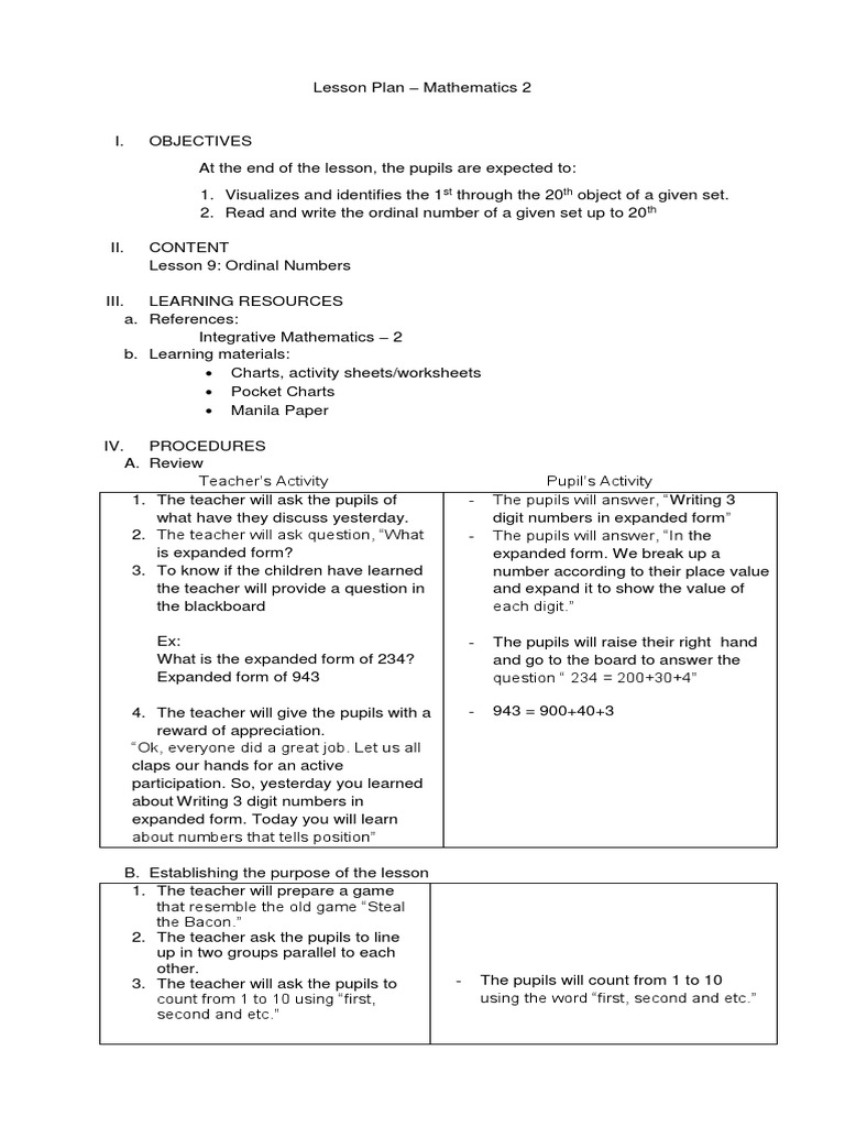 Math 2 | Download Free PDF | Lesson Plan | Education Theory