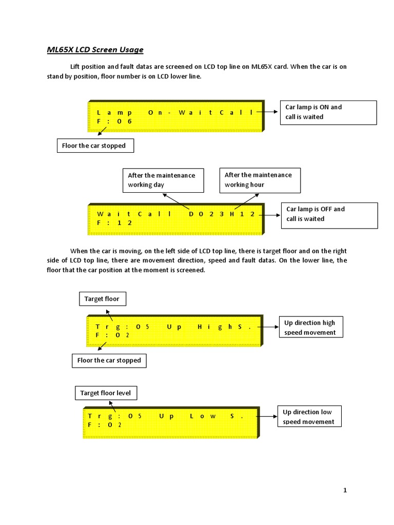 ML65X Manual PDF | PDF | Elevator | Relay