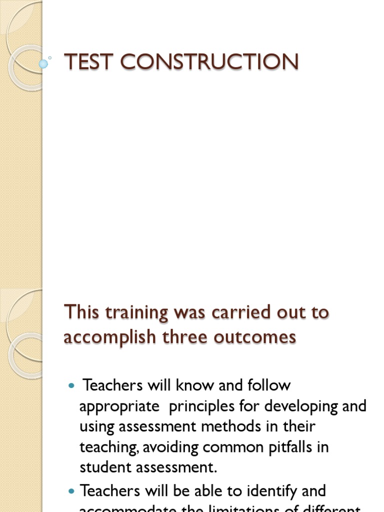 Test Construction New | PDF | Multiple Choice | Test (Assessment)