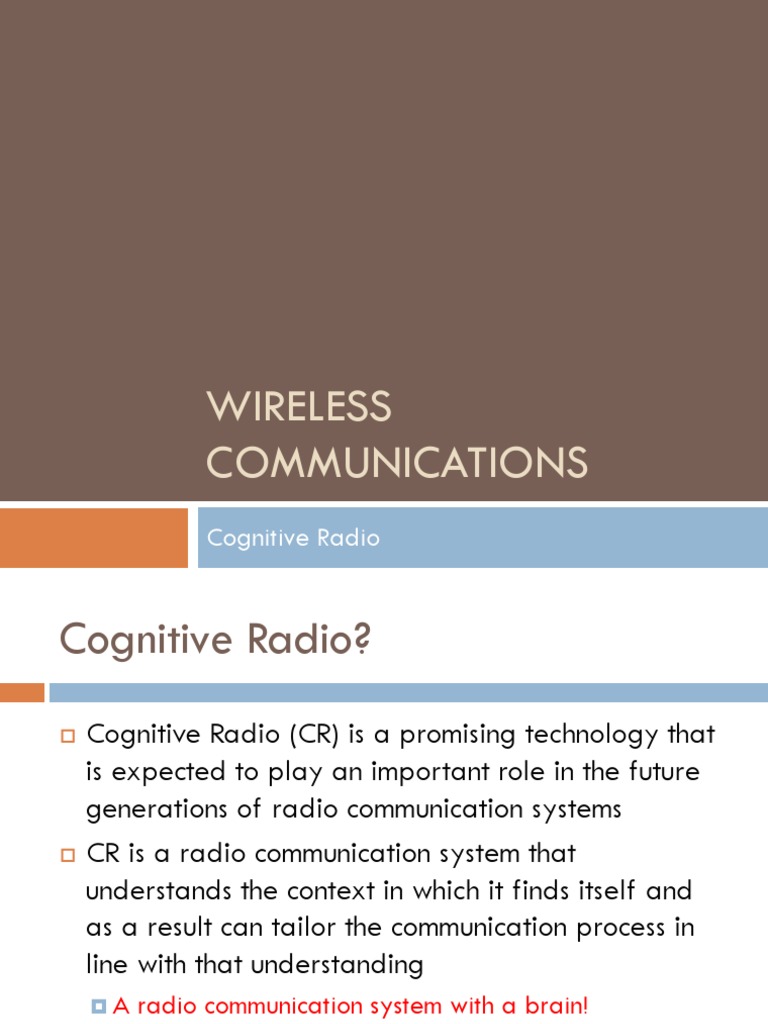 Cognitive Radio System | PDF | Cognitive Radio | Software Defined Radio