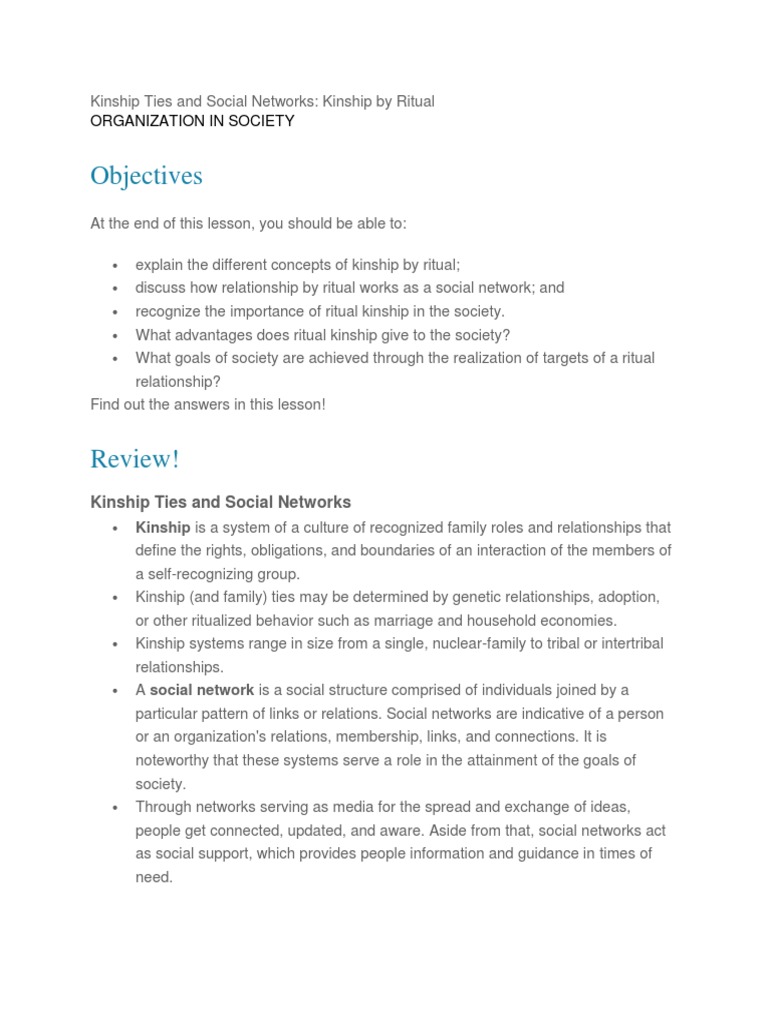 3 Kinship by Ritual | PDF | Kinship | Social Network