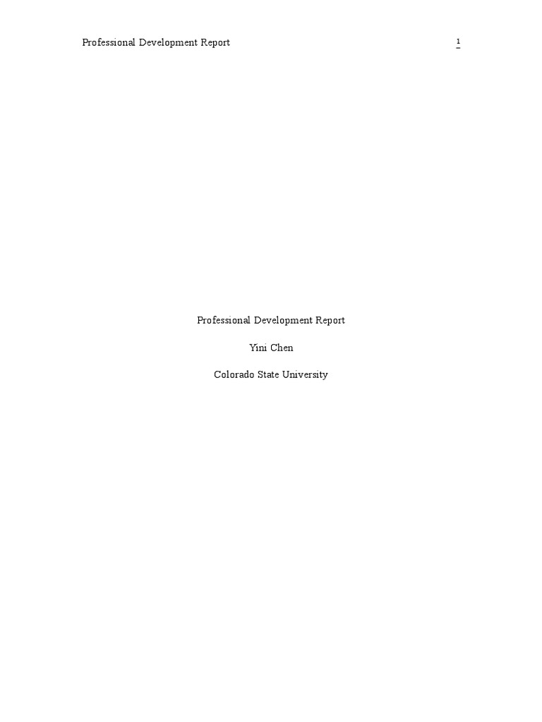 Professional Development Report | PDF