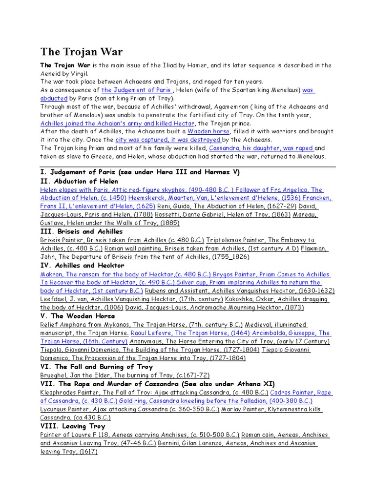 The Trojan War: Achaeans vs Trojans | PDF | Helen Of Troy | Hector