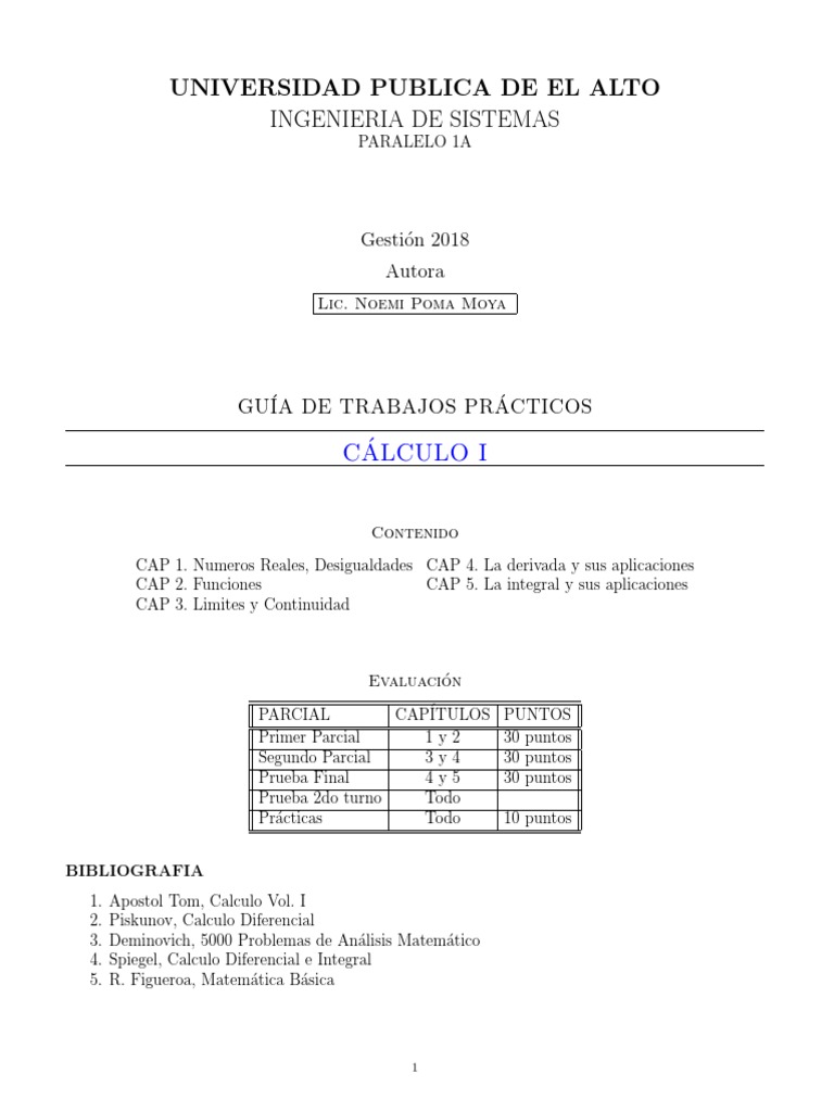PRACTICA cAL I INGE 2018 PDF | PDF | Derivado | Integral