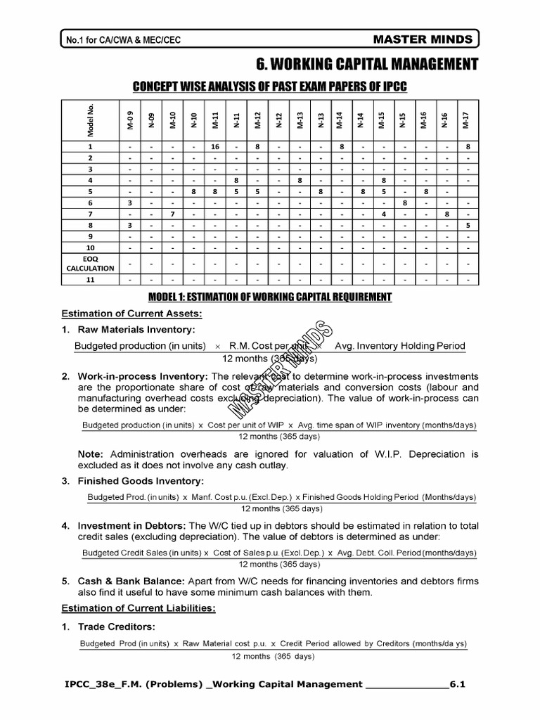 Working Capital Management PDF | PDF
