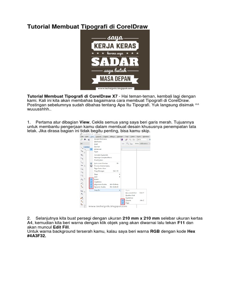 Tutorial Tipografi di CorelDraw X7 | PDF | Karier & Perkembangan ...