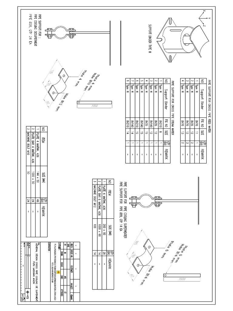 Pipe Support Drawing PDF | PDF