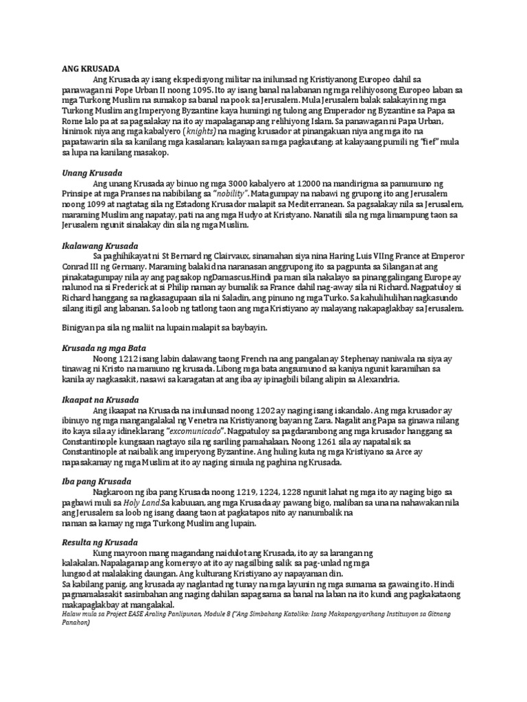 Ang Krusada | PDF