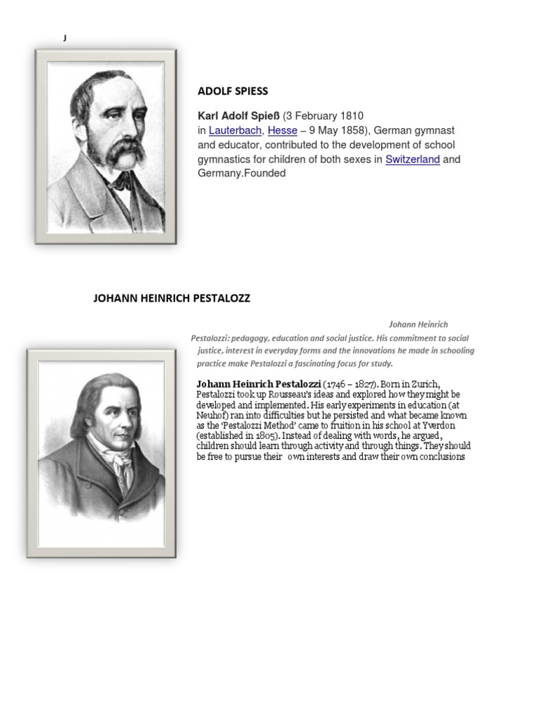 Adolf Spiess: Johann Heinrich Pestalozz | PDF | Emile, Or On Education ...