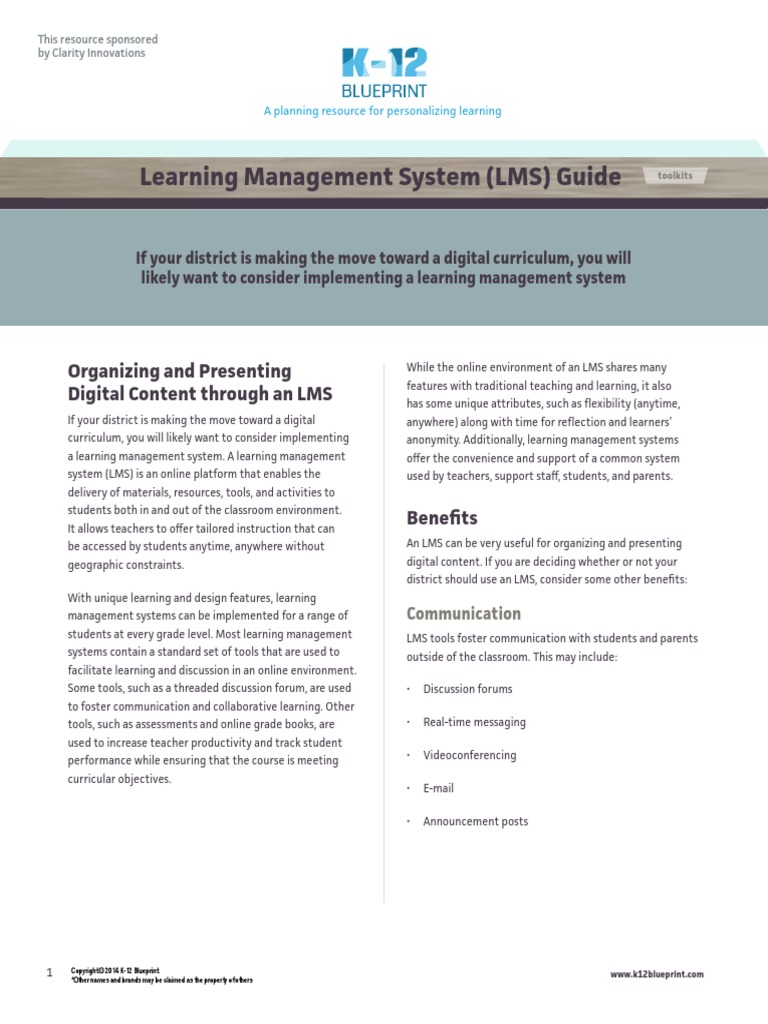Learning Management System Guide PDF | PDF | Educational Technology ...
