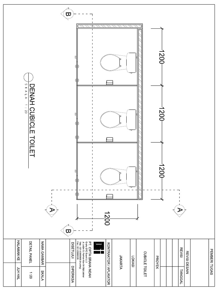 1 Denah Cubicle Toilet PDF | PDF