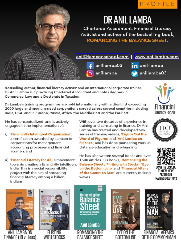 Anil Lamba - Profile Sept 2019 PDF | PDF | Accounting | Economies