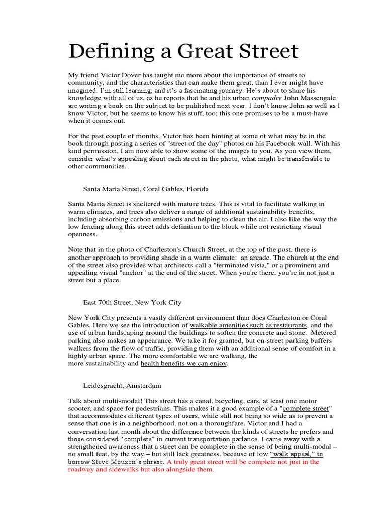 The Great Streets | PDF | Street | Land Management