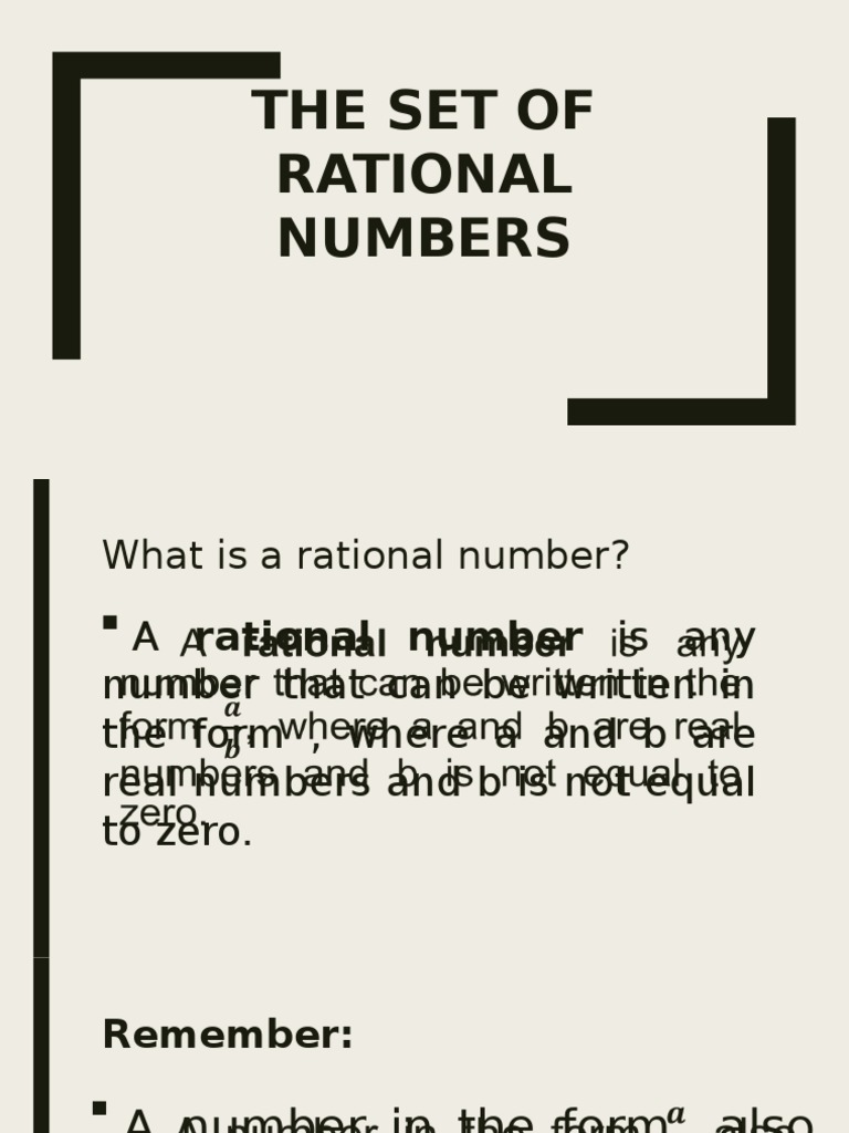 Set of Rational Numbers | PDF