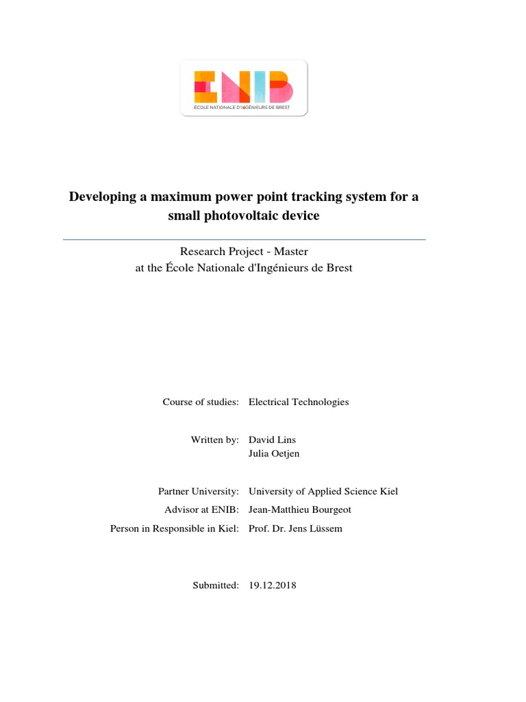 MPPT Project Documentation | PDF | Photovoltaic System | Power (Physics)