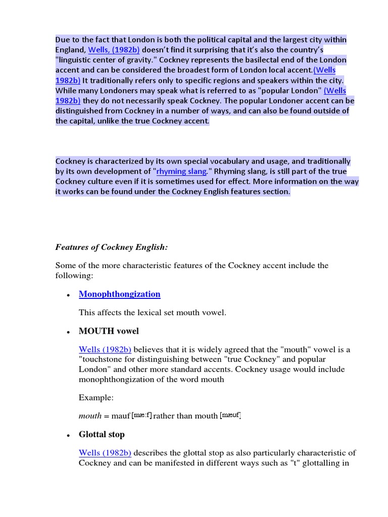 Cockney | PDF | English Language | Human Voice