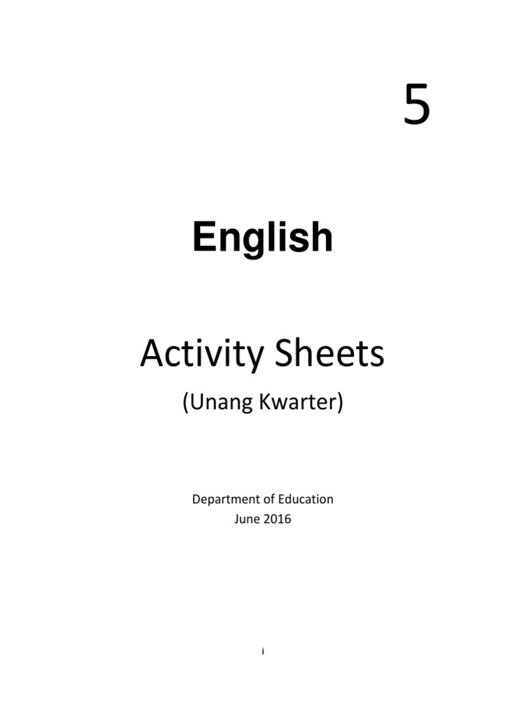 English 5 Activity Sheets v1.0 PDF | PDF | Word