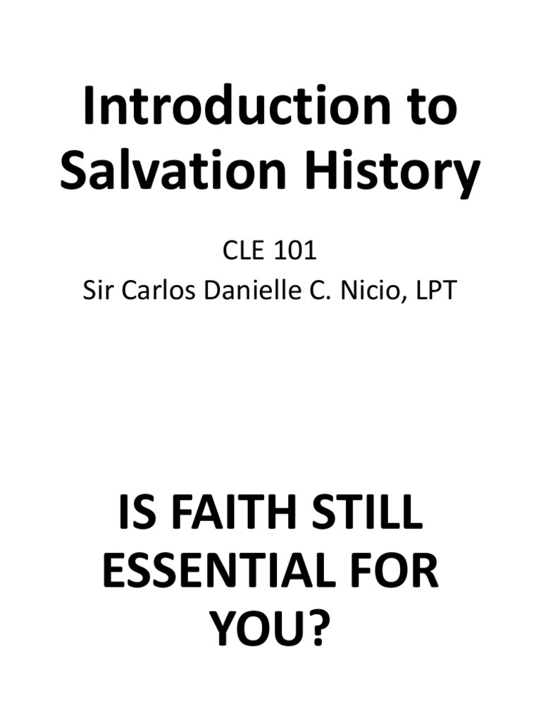 01 - Introduction To Salvation History | PDF | Revelation | God
