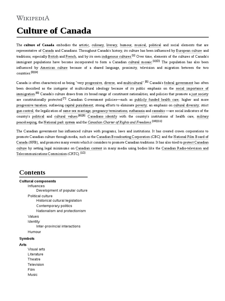 Culture of Canada | PDF | Canada | Sports