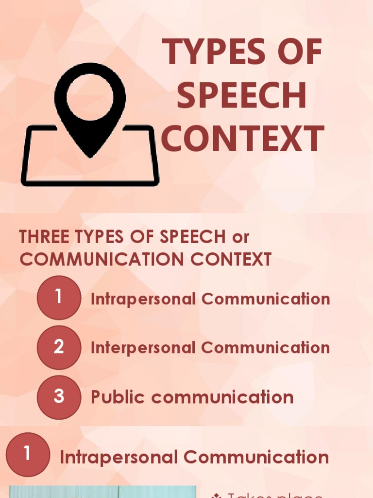 Types of Speech Context | PDF | Interpersonal Communication | Communication