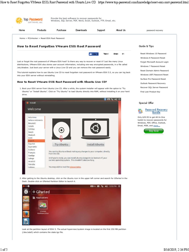 How To Reset Forgotten VMware ESXi Root Password With Ubuntu Live CD ...