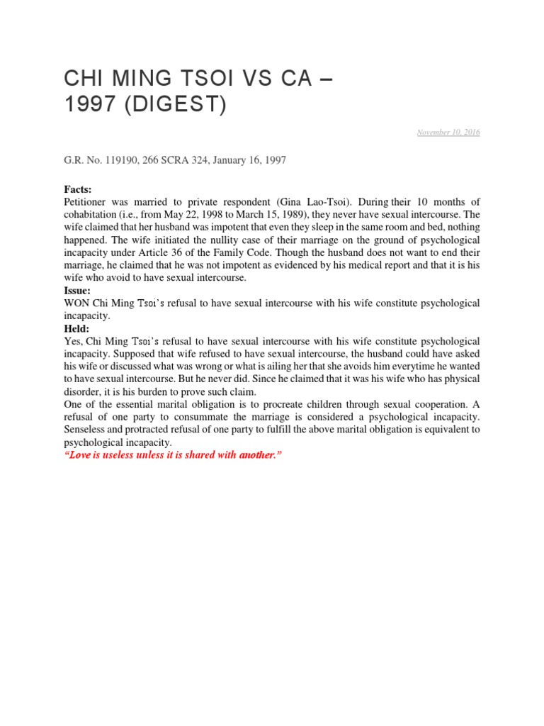 Chi Ming Tsoi Vs Ca - 1997 (DIGEST) : G.R. No. 119190, 266 SCRA 324 ...