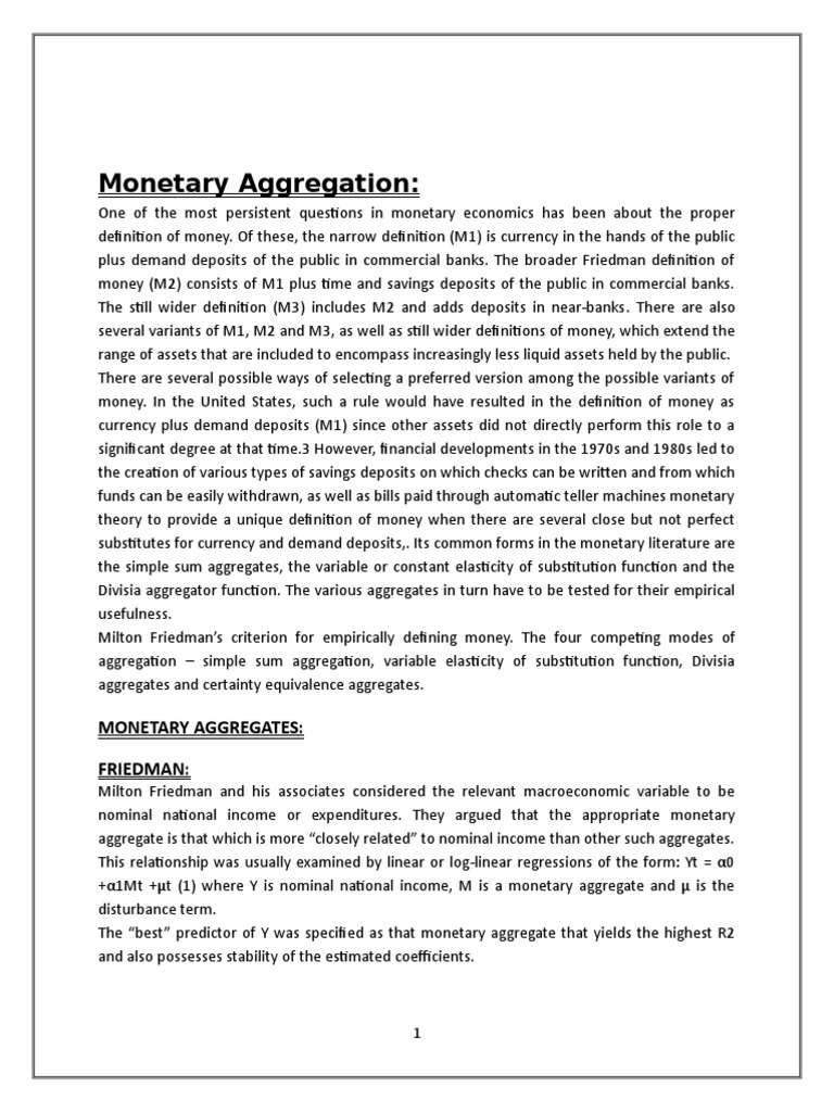 Monetary Aggregation | PDF | Coefficient Of Determination | Money Supply
