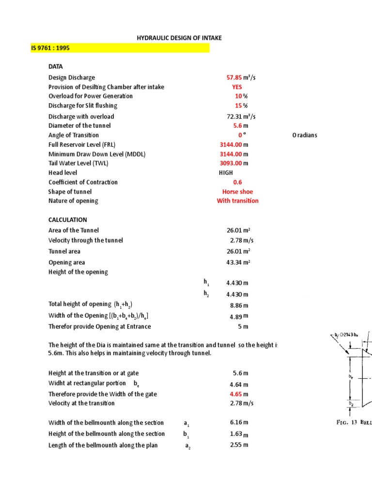 Hydraulic design of intake | PDF | Mechanical Engineering | Nature