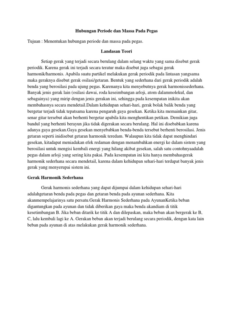 Data X Hubungan Periode Dan Massa Pada Pegas | PDF