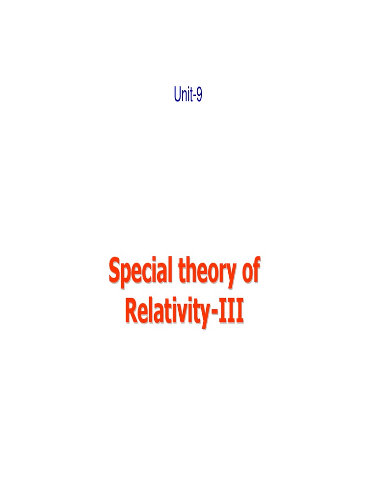 Advanced Relativity Concepts | PDF | Special Relativity | Momentum
