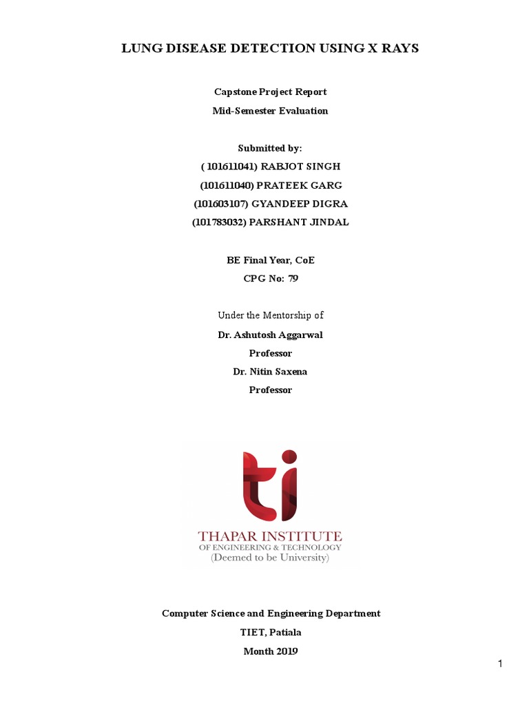 Lung Disease Detection Using X Rays: Under The Mentorship of | PDF ...