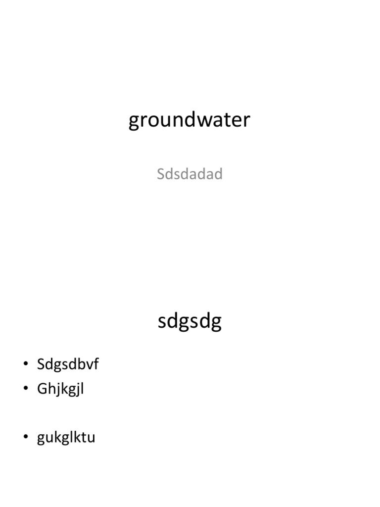 Groundwater | PDF