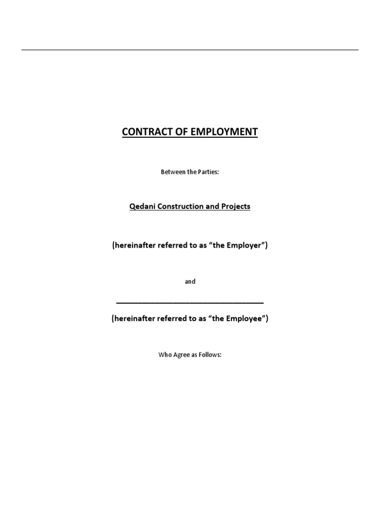 QCP Bcea Contract | PDF | Employment | Labour Law
