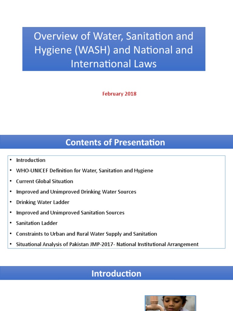Overview of Water, Sanitation and Hygiene (WASH) and National and ...