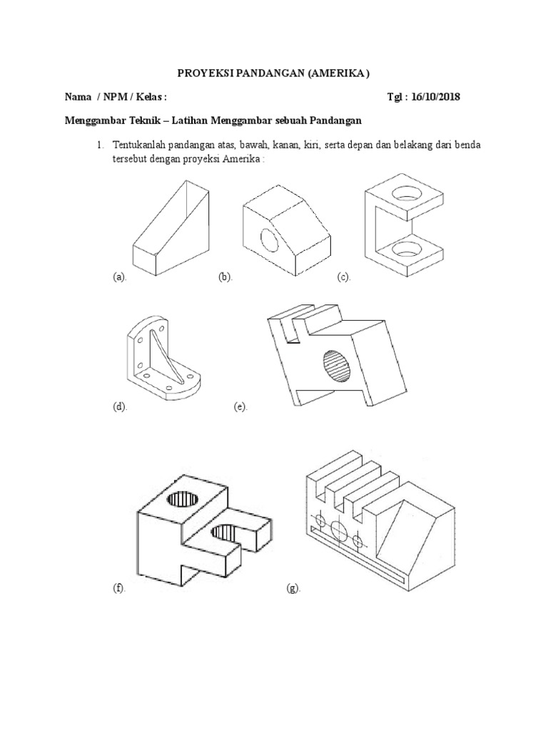 Latihan Menggambar Pandangan 1ID-09, 10 | PDF