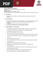 QHSE Manager Job Description | PDF | Quality Assurance | Occupational ...